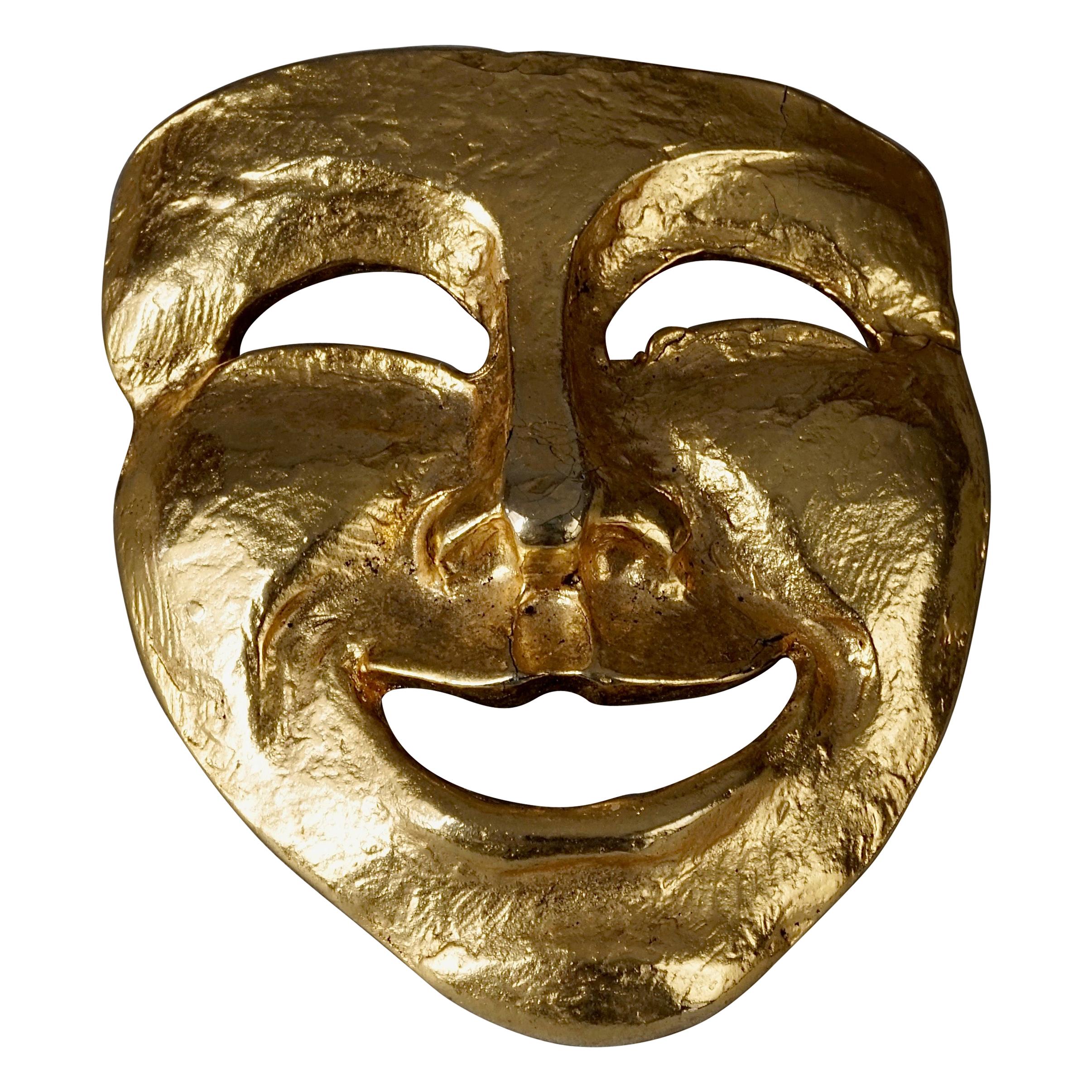 Vintage MOSCHINO Comedy Tragedy Mask Jewelled Novelty Brooch For Sale ...