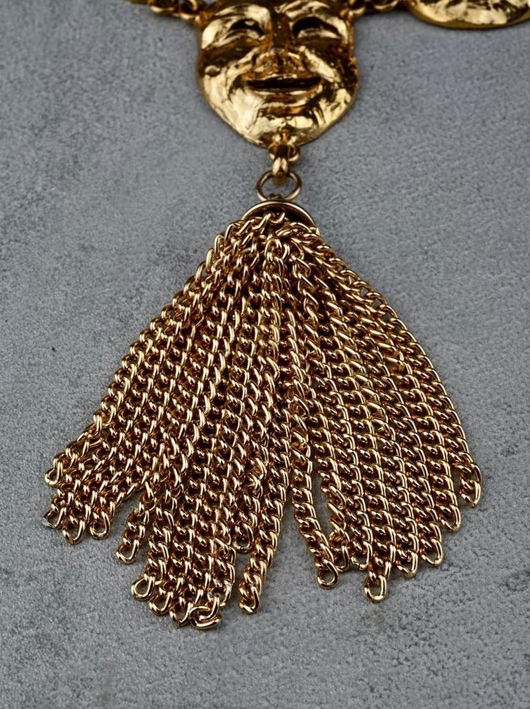 Vintage MOSCHINO Comedy Tragedy Mask Tassel Charm Necklace at 1stDibs ...
