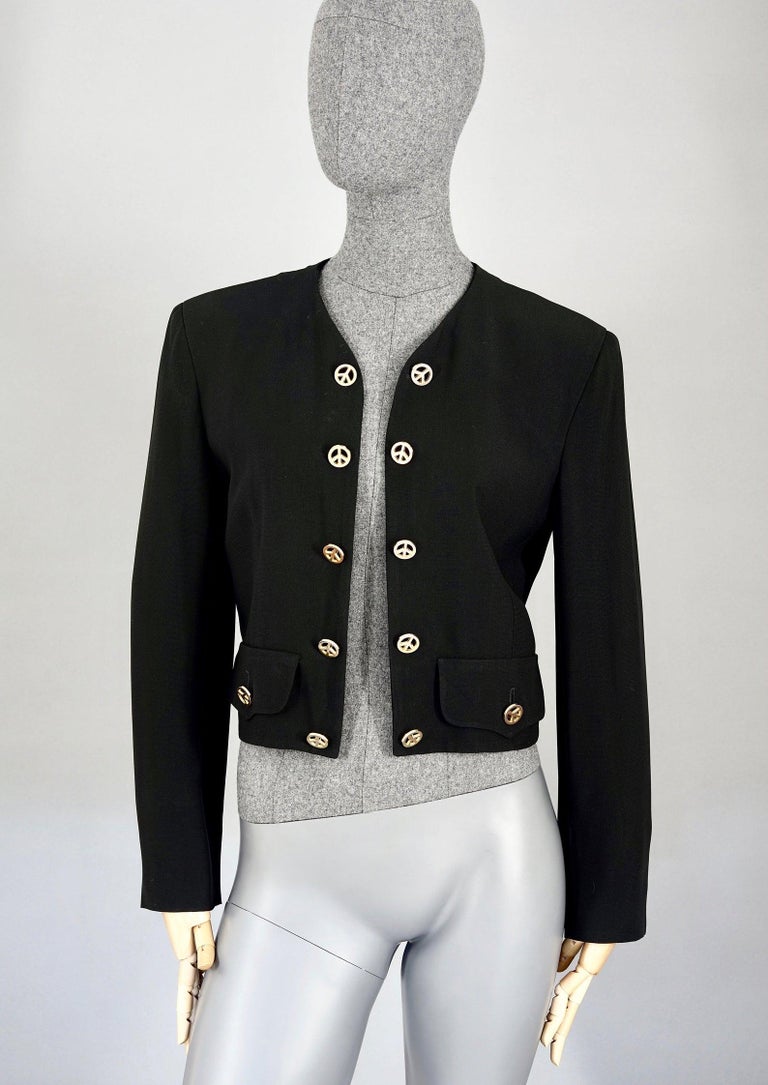 Vintage MOSCHINO COUTURE PAX Peace Dove Bird Figural Novelty Blazer ...