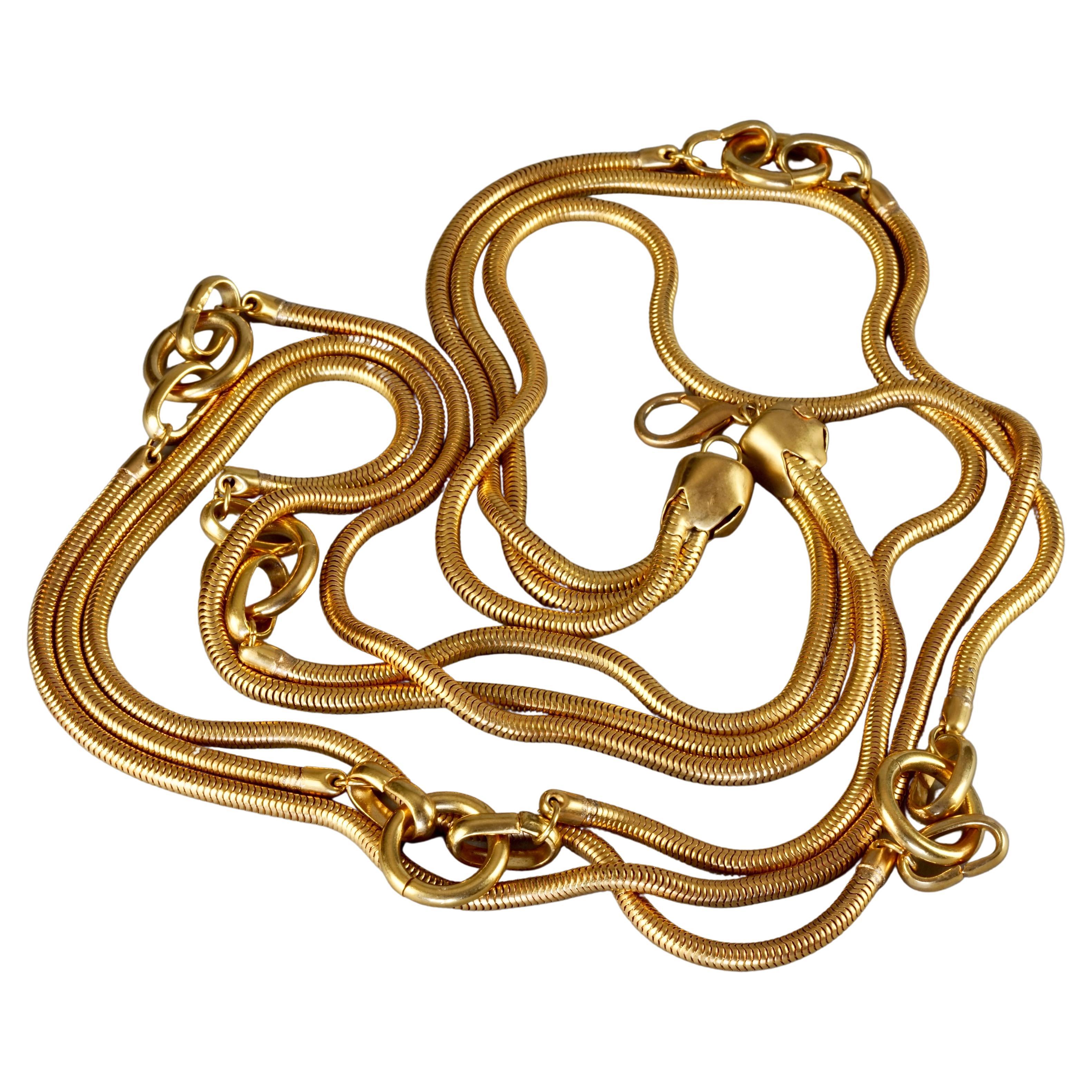 Vintage MOSCHINO Jump Ring Novelty Snake Chain Tiered Necklace For Sale ...