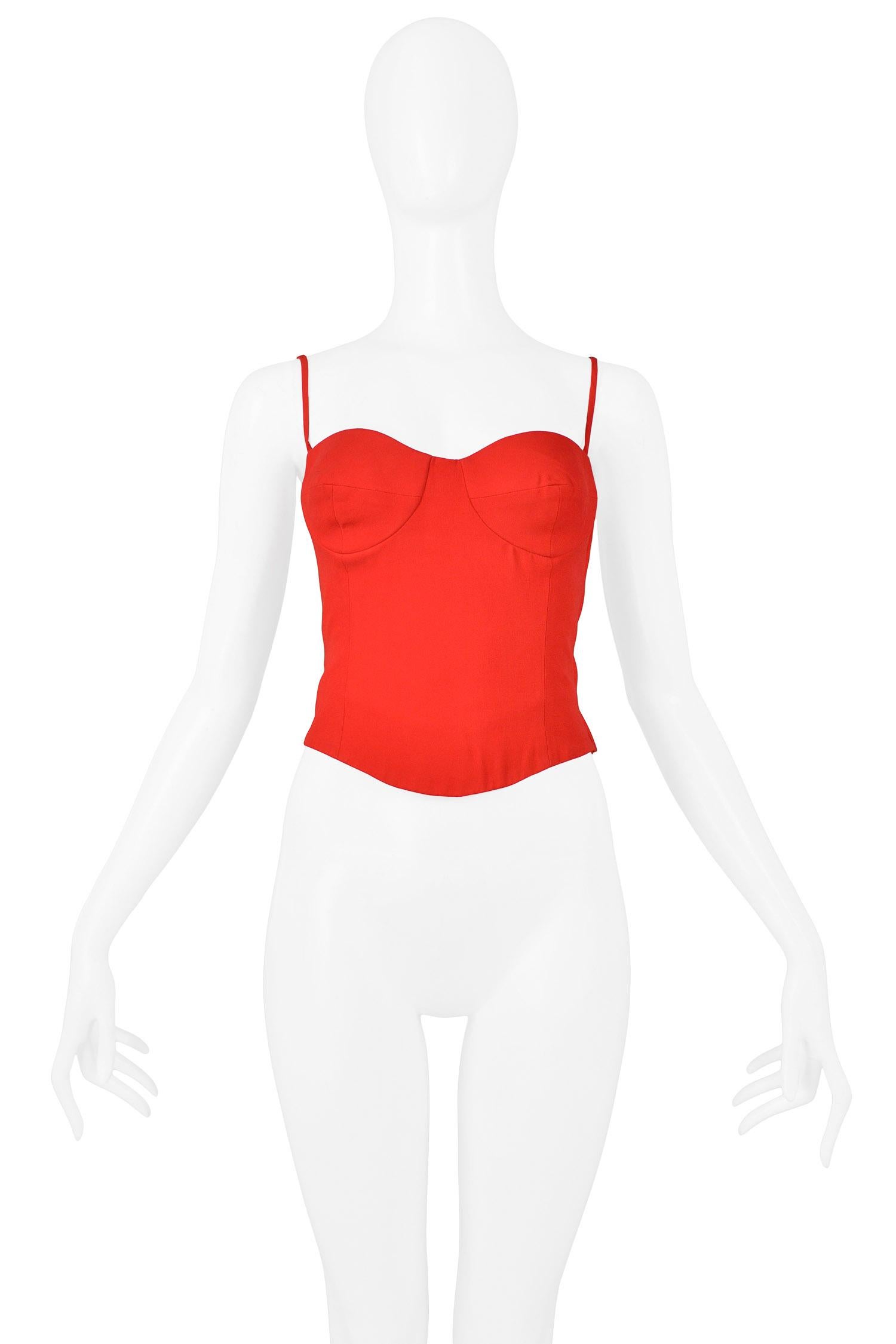 Vintage Moschino Red Bustier Top For Sale at 1stDibs
