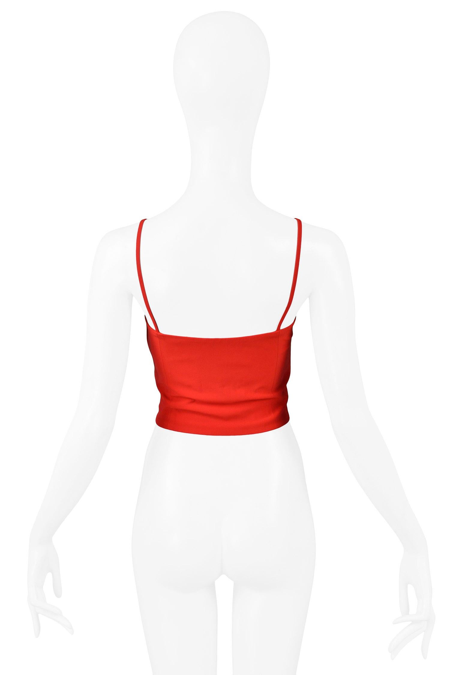 Vintage Moschino Red Bustier Top For Sale at 1stDibs