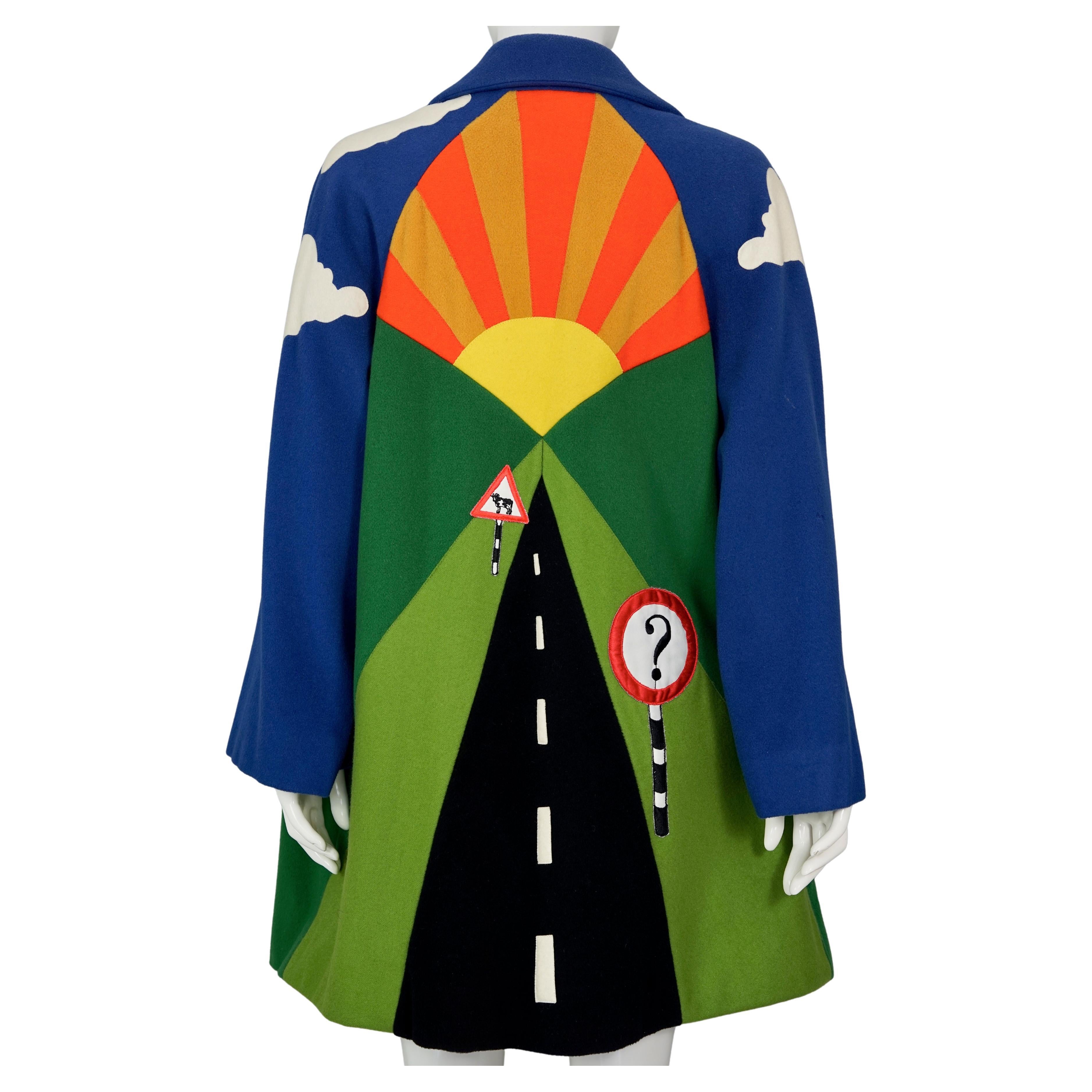 1994 MOSCHINO faux fur "Question Mark" jacket coat For Sale at 1stDibs