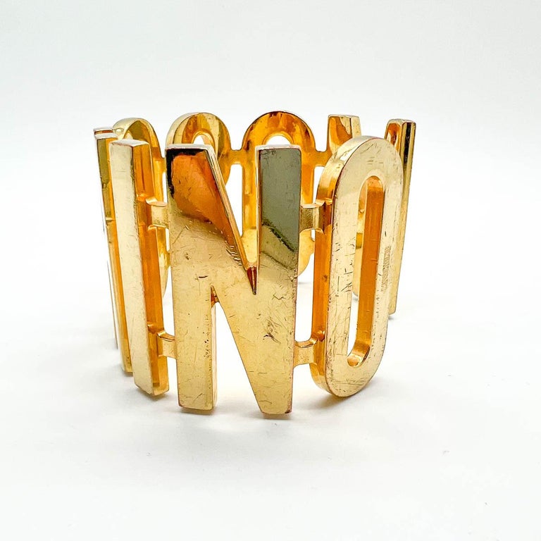 Vintage MOSCHINO Runway Statement Letter Cuff 1980s For Sale at 1stDibs