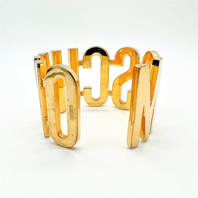 Vintage MOSCHINO Runway Statement Letter Cuff 1980s For Sale at 1stDibs