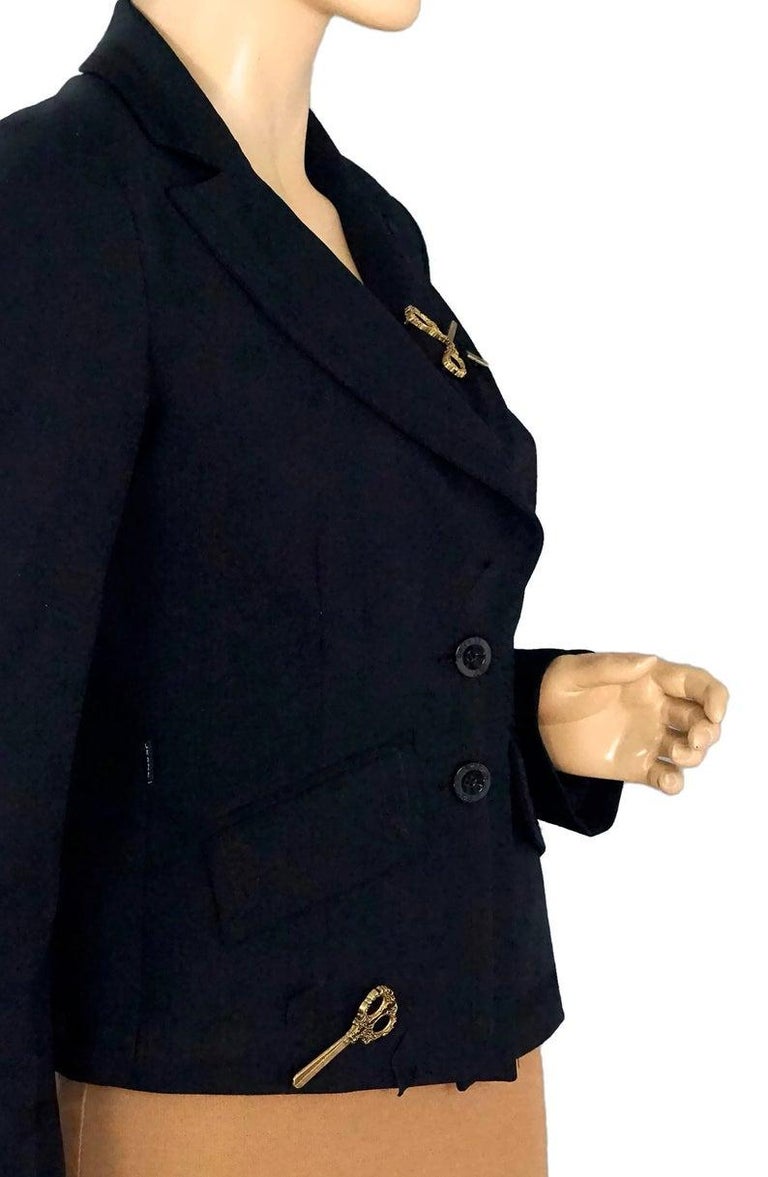 Vintage MOSCHINO Scissor Novelty Blazer Jacket For Sale at 1stDibs