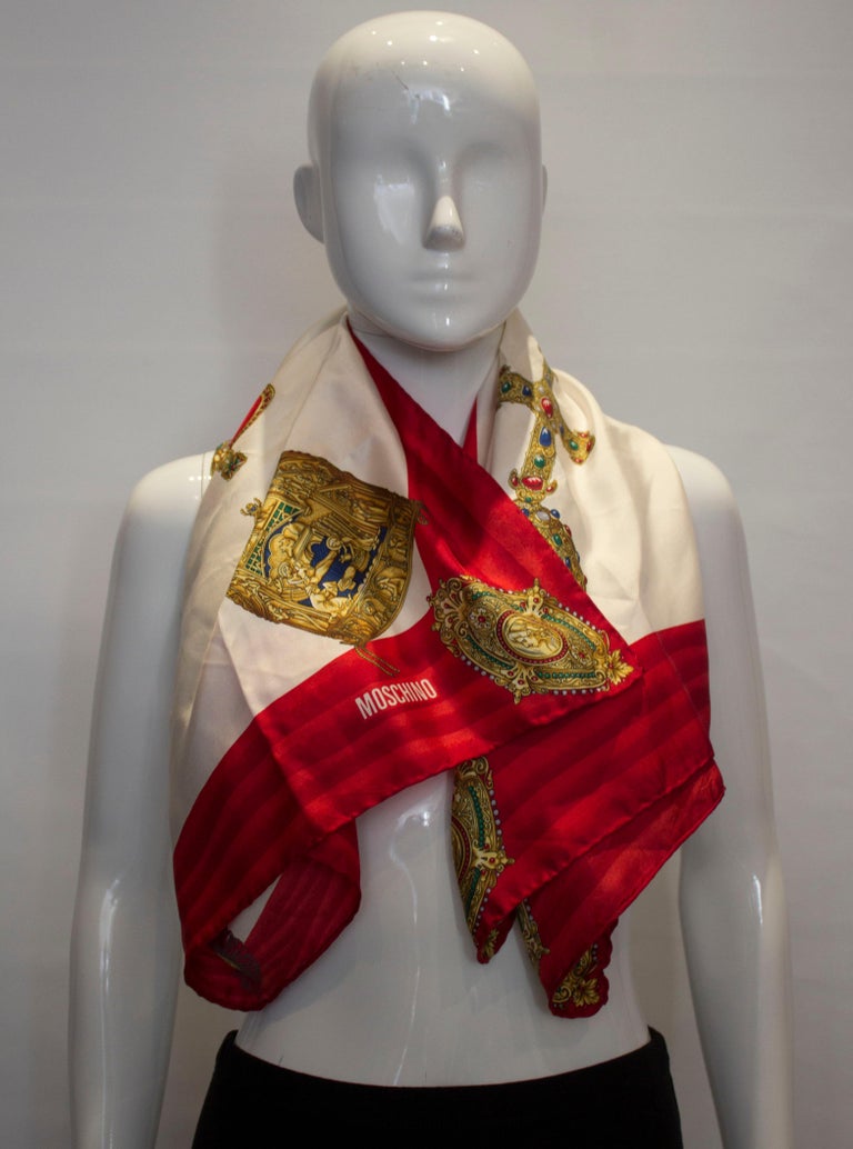 Vintage Moschino Silk Scarf at 1stDibs