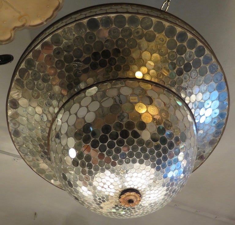 Vintage Motorized Mirrored Art Deco Period Light Fixture at 1stDibs
