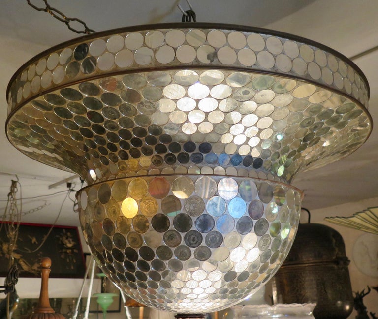 Vintage Motorized Mirrored Art Deco Period Light Fixture at 1stDibs