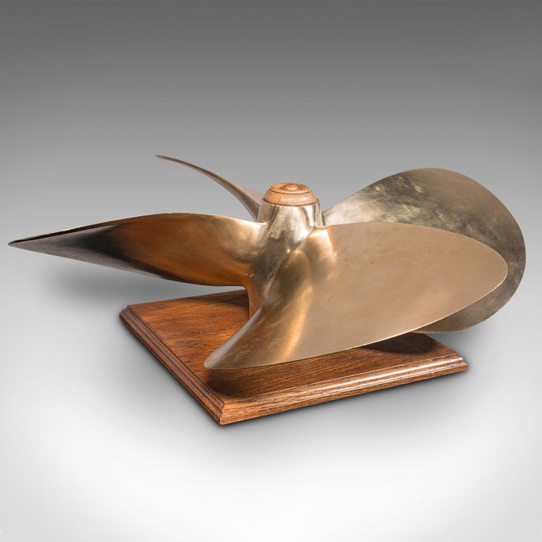 Vintage Mounted Ship Propeller, English, Bronze, Decorative, 4 Blade ...