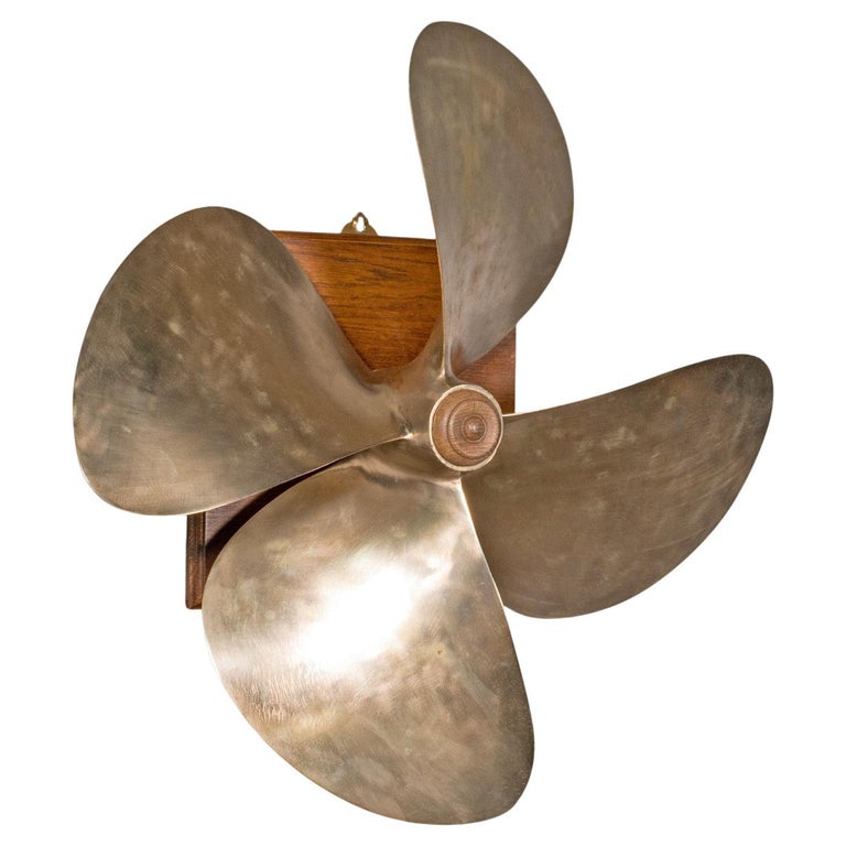 Vintage Mounted Ship Propeller, English, Bronze, Decorative, 4 Blade ...