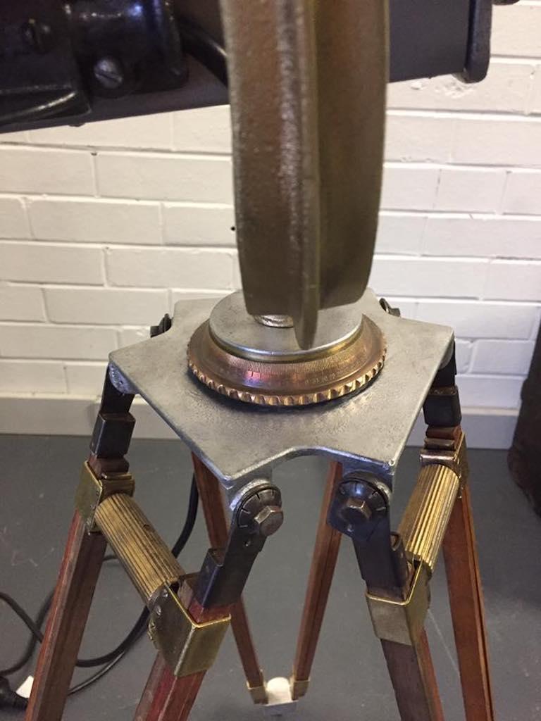 Vintage Movie Light Floor Lamp Industrial Spotlight on Expandable Wood ...