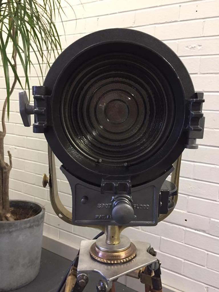Vintage Movie Light Floor Lamp Industrial Spotlight on Expandable Wood ...