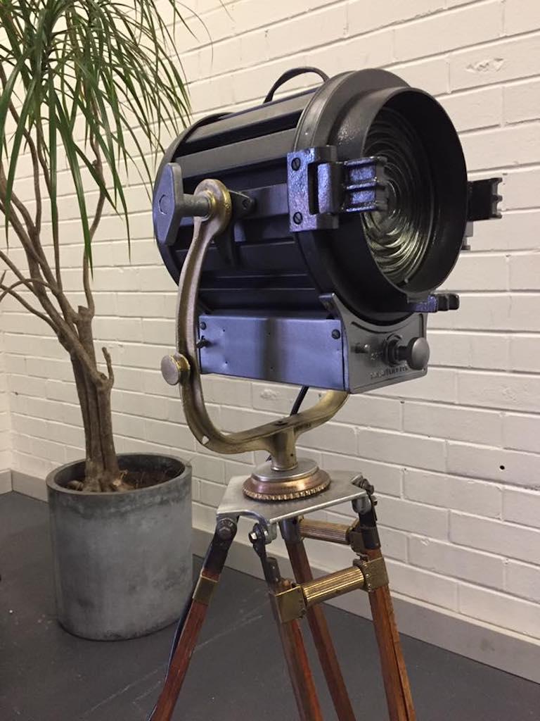 Vintage Movie Light Floor Lamp Industrial Spotlight on Expandable Wood ...