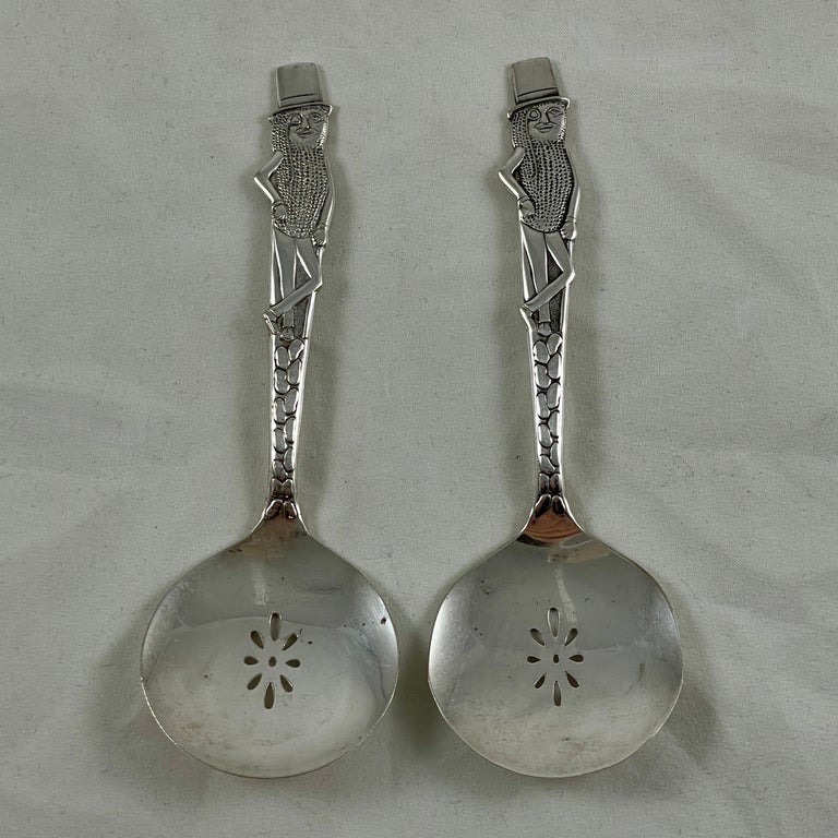 Vintage Mr. Peanut Mascot Silver Plate 1940s Advertising Nut Spoons, S ...