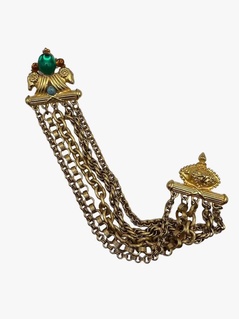 Vintage Multi-Chain Crown Collar Brooch , 1970s For Sale at 1stDibs