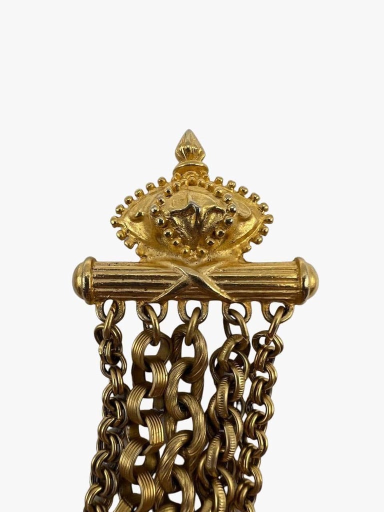 Vintage Multi-Chain Crown Collar Brooch , 1970s For Sale at 1stDibs