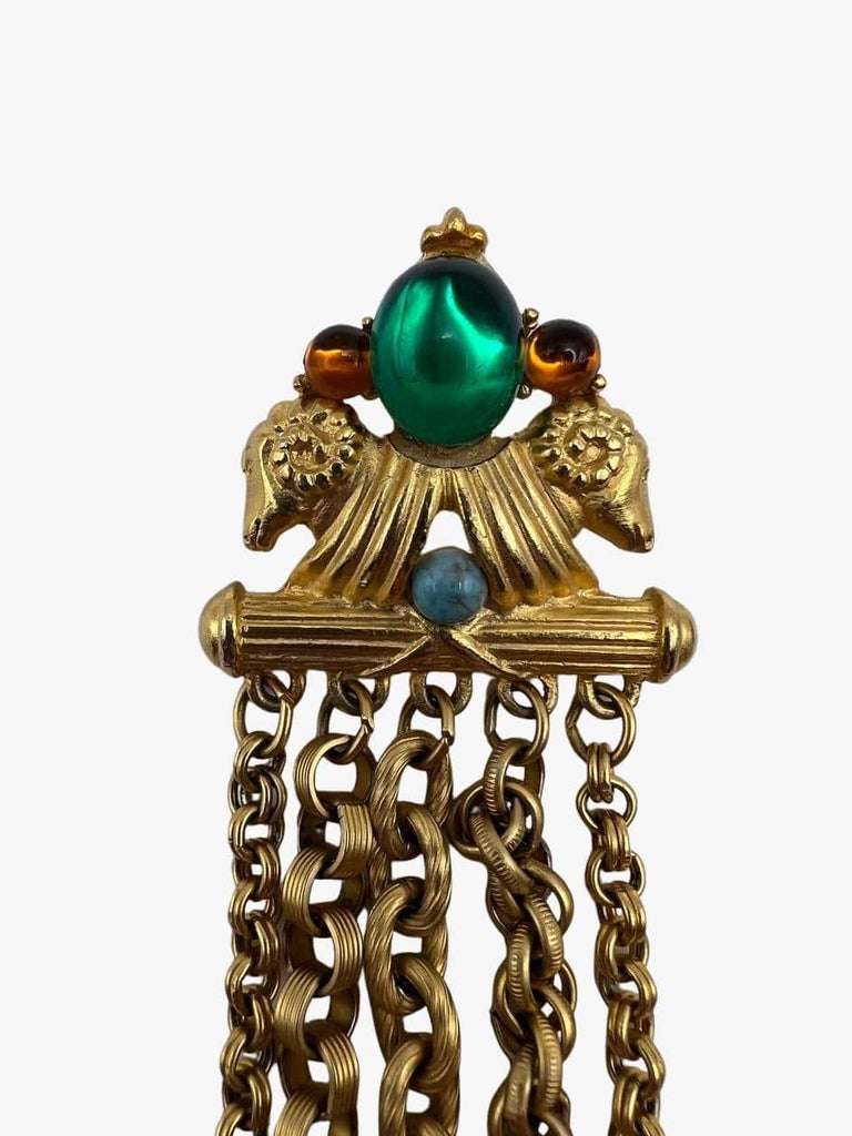 Vintage Multi-Chain Crown Collar Brooch , 1970s For Sale at 1stDibs