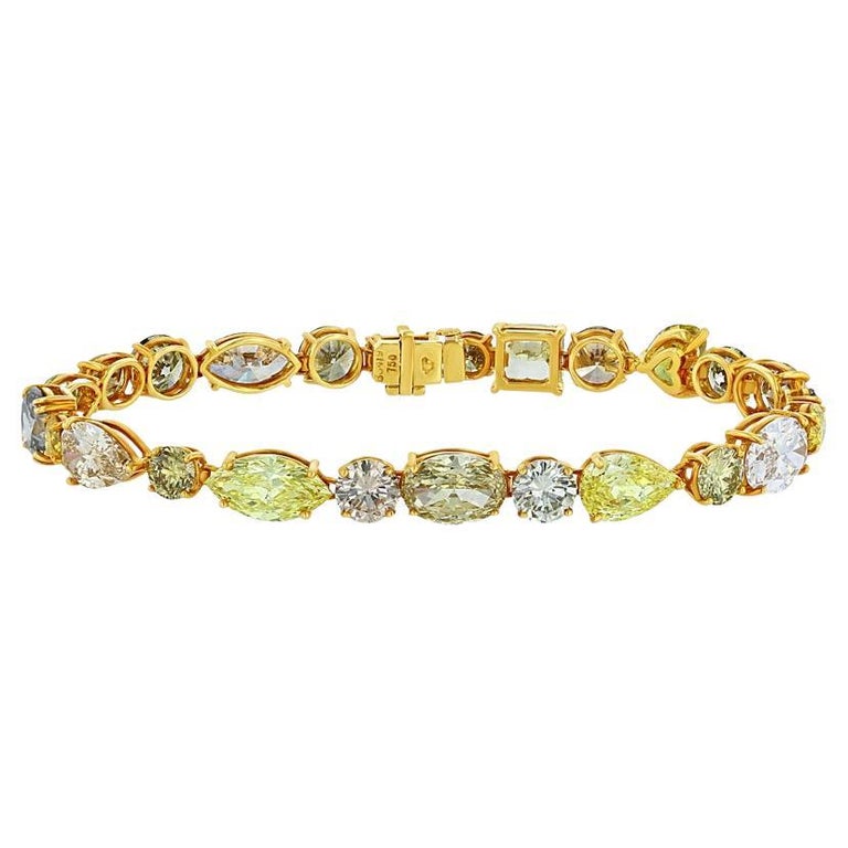Vintage Multi-Color Diamond Bracelet (21.04 tcw) For Sale at 1stDibs