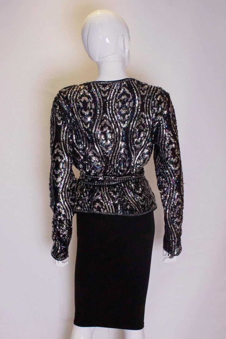 Vintage Multi Colour Sequin Wrap Top/ Jacket at 1stDibs