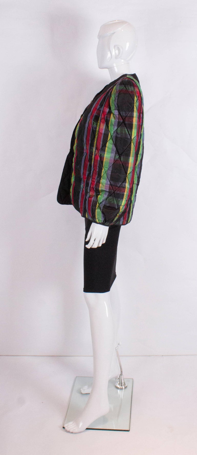 Vintage Multi Colour Silk Quilted Jacket For Sale at 1stDibs