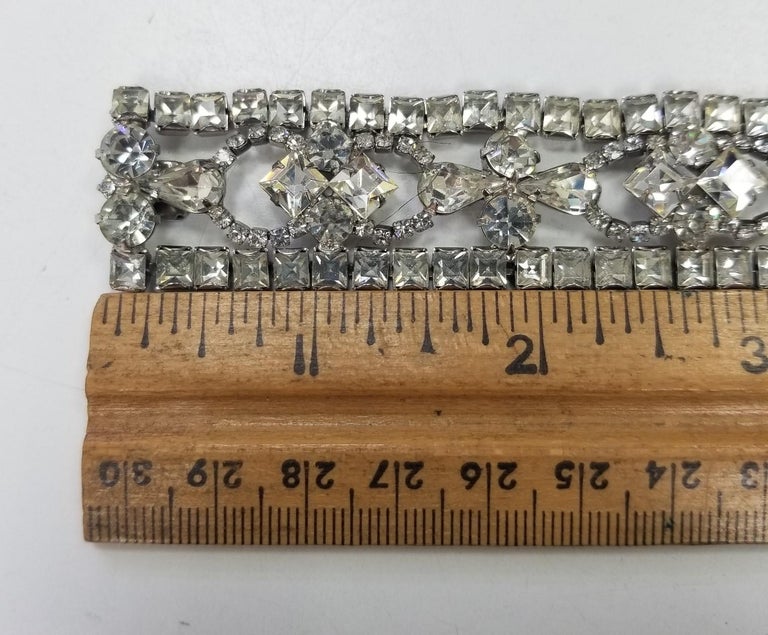 Vintage Multi-Cut Crystal Bracelet with Hidden Clasp For Sale at 1stDibs