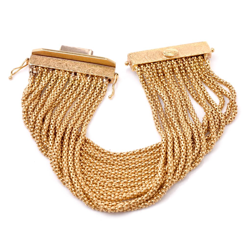 Vintage Multi-Strand Wide 18 Karat Gold Bracelet at 1stDibs | multi ...