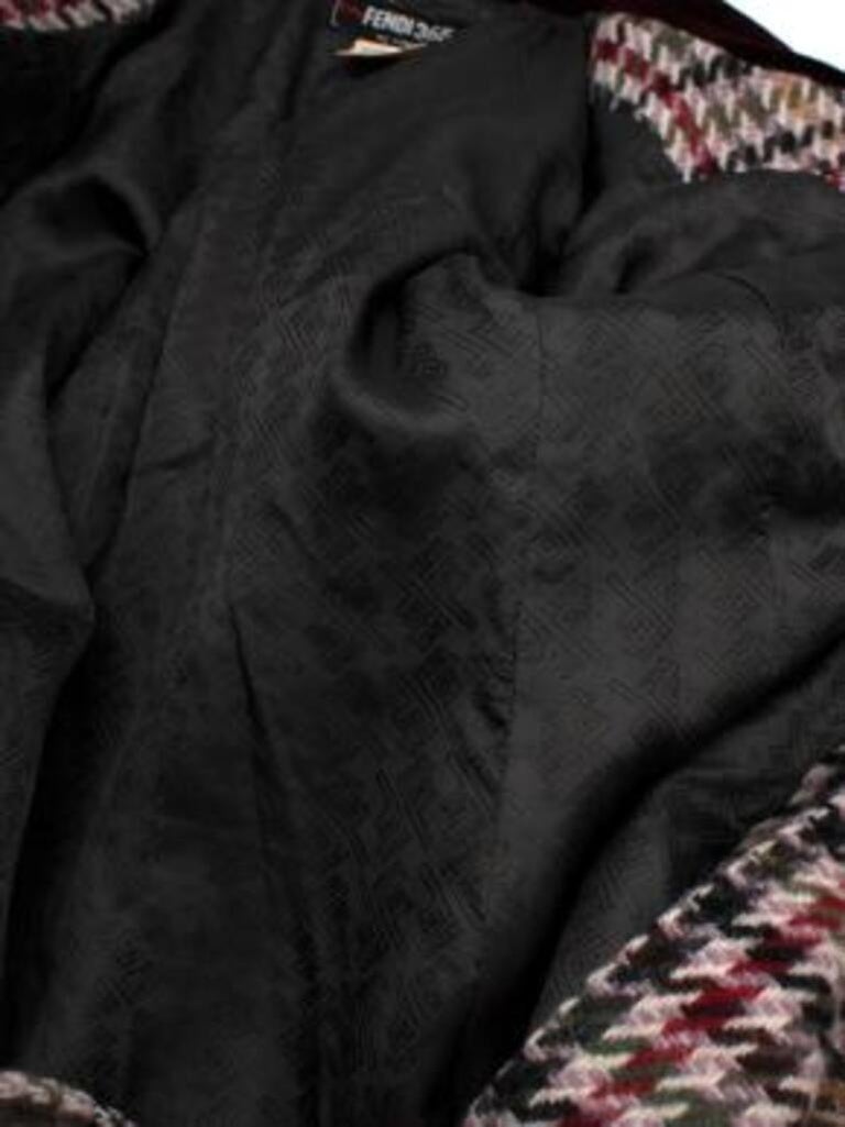 Vintage Multicolour Houndstooth Wool Coat For Sale at 1stDibs