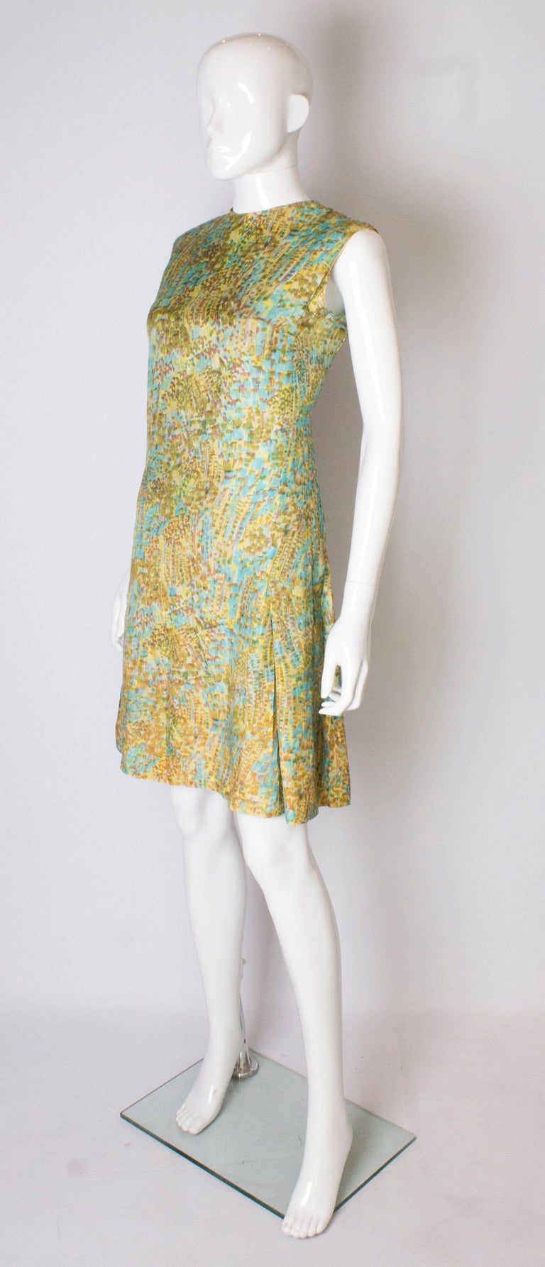 Vintage Multicolour Silk Shift Dress For Sale at 1stDibs