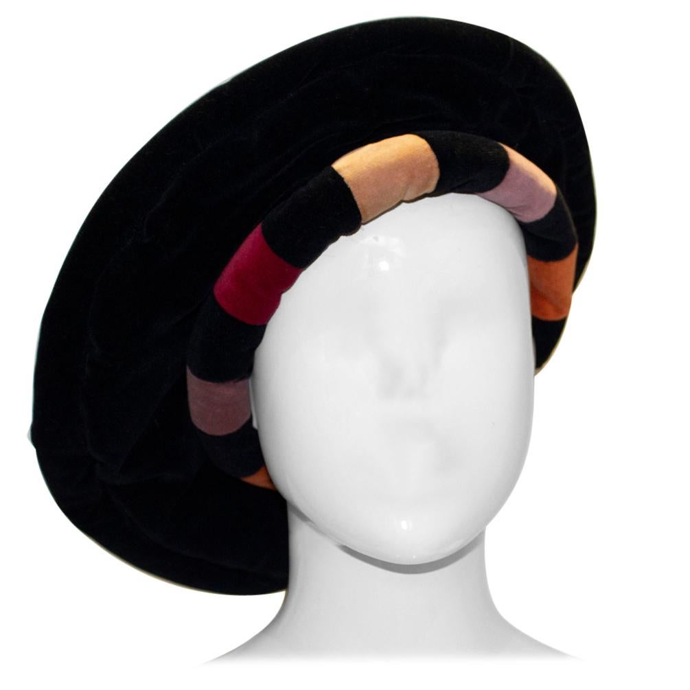 Vintage MultiColour Velvet Hat at 1stDibs