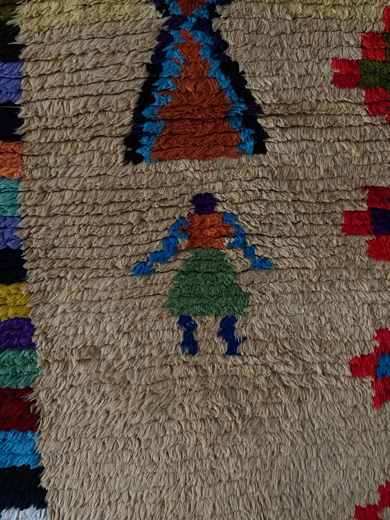 Vintage Multicoloured Middle Atlas Rug with Playful Details, Morocco ...