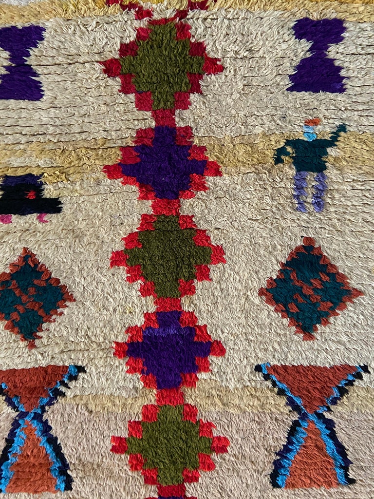 Vintage Multicoloured Middle Atlas Rug with Playful Details, Morocco ...