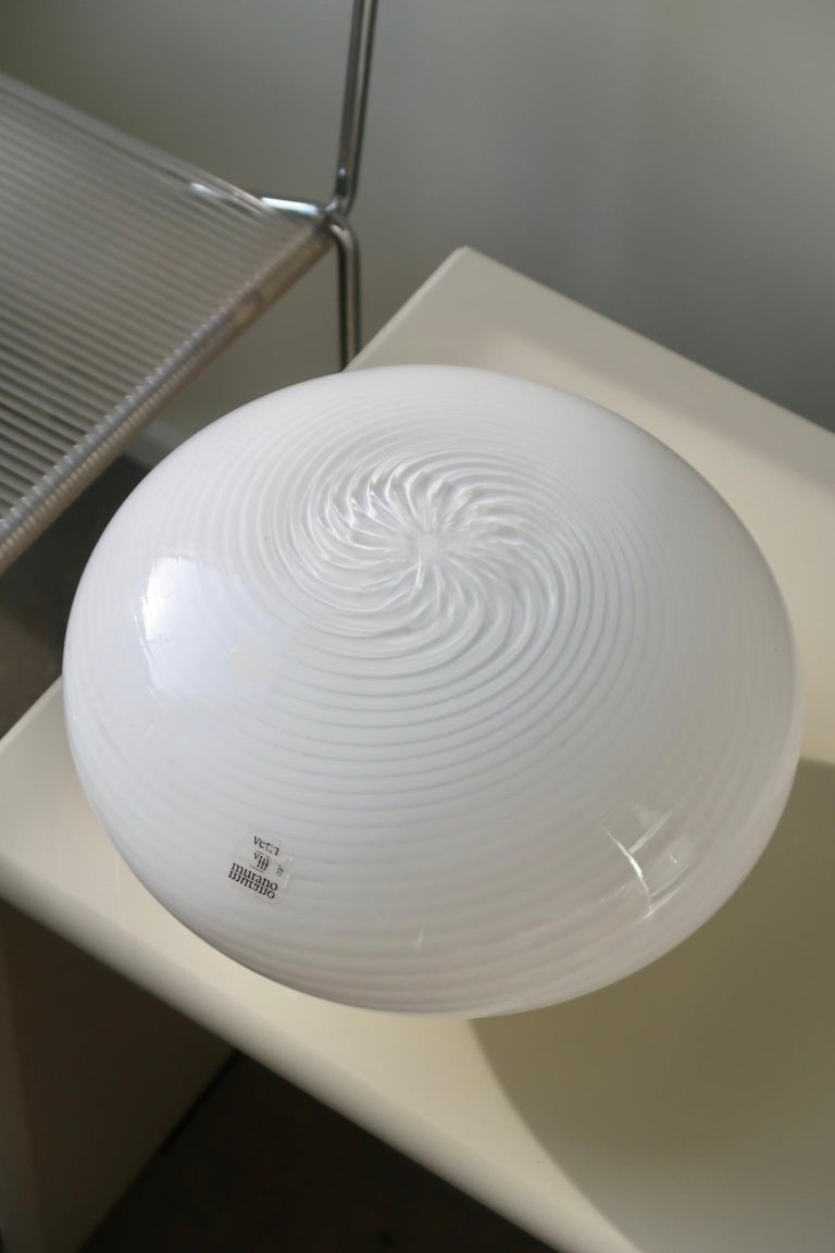 Vintage Murano 1970s Flush Mount Plafond Wall Ceiling Lamp in White ...