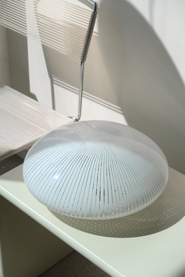 Vintage Murano 1970s White Glass Flat Plafond Flush Mount Ceiling Wall ...