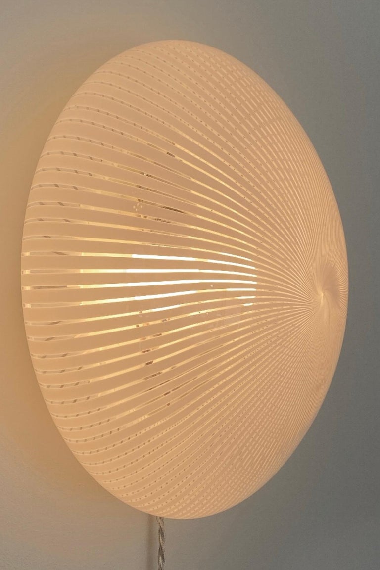 Vintage Murano 1970s White Glass Flat Plafond Flush Mount Ceiling Wall ...