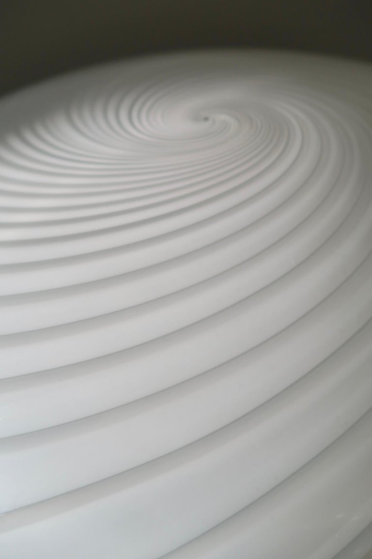 Vintage Murano 70s White Swirl Flat Plafond Flush Mount Ceiling Wall ...