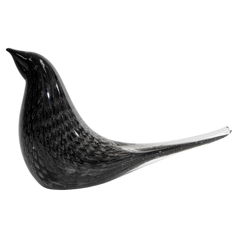 Vintage Murano Art Glass Black Bird Mid-Century Modern, 1960's For Sale ...