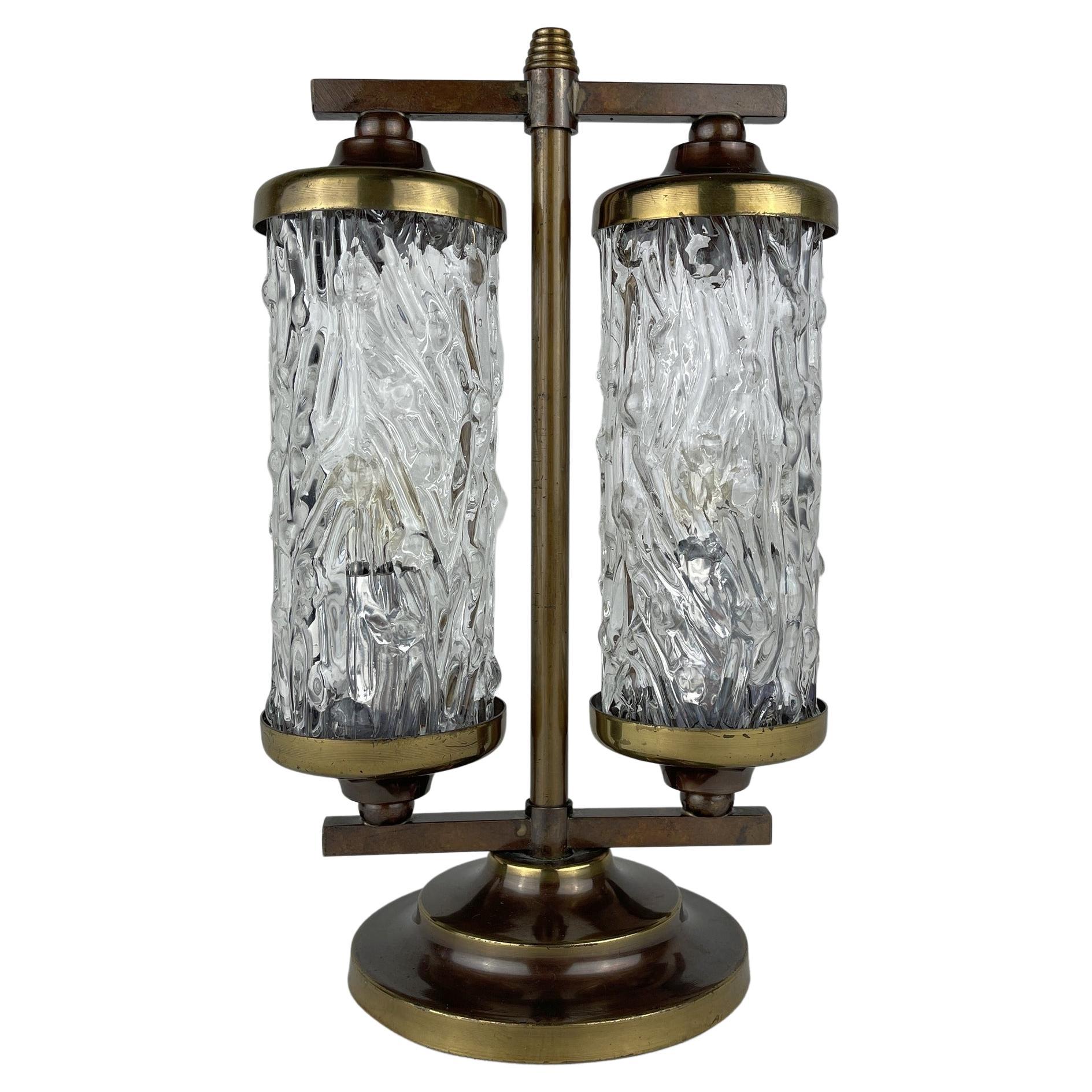 Vintage Brass and Glass Table Lamp, 1960s For Sale at 1stDibs | vintage ...