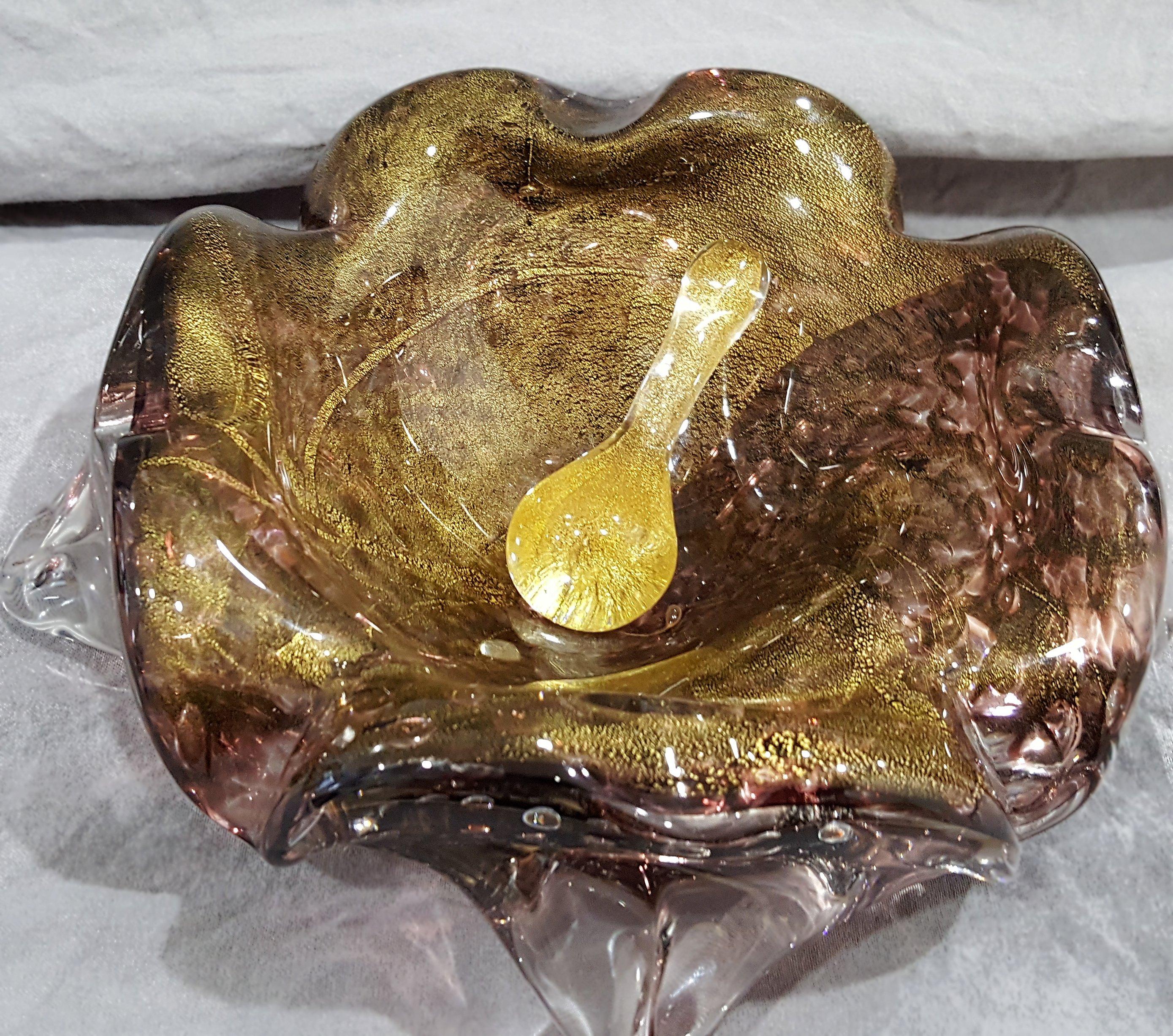 Vintage Murano Glass Ashtray W/Snuffer by Galliano Ferro - Has Original ...