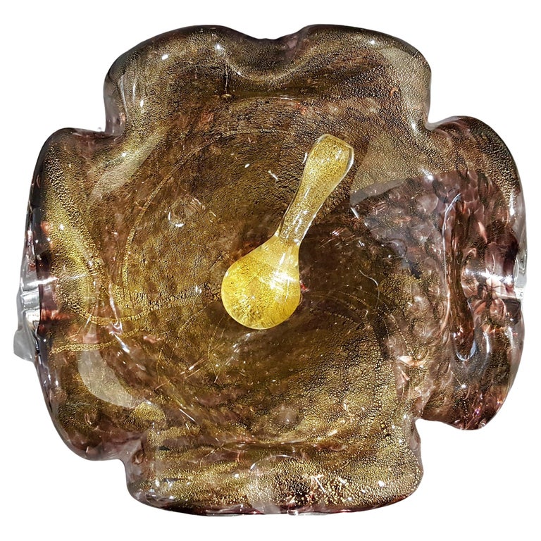 Vintage Murano Glass Ashtray w/Snuffer by Galliano Ferro - has original ...