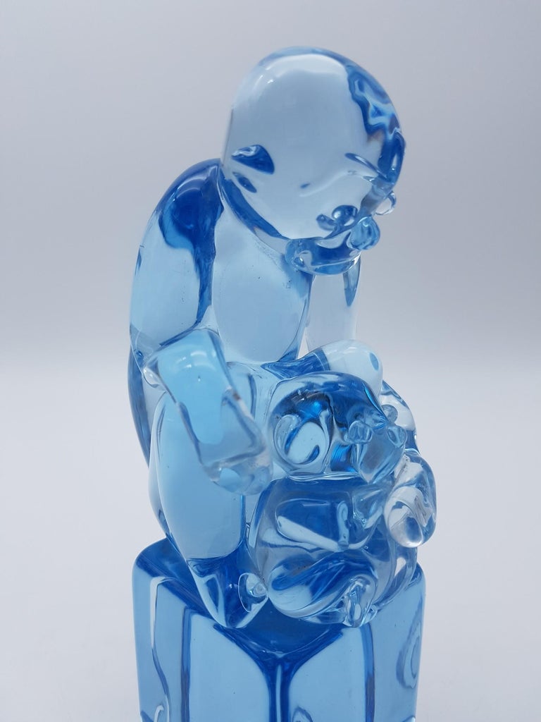 Vintage Murano Glass Monkey with Infant by Ermanno Nason at Cenedese ...