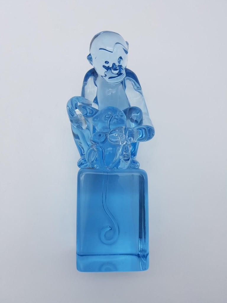 Vintage Murano Glass Monkey with Infant by Ermanno Nason at Cenedese ...