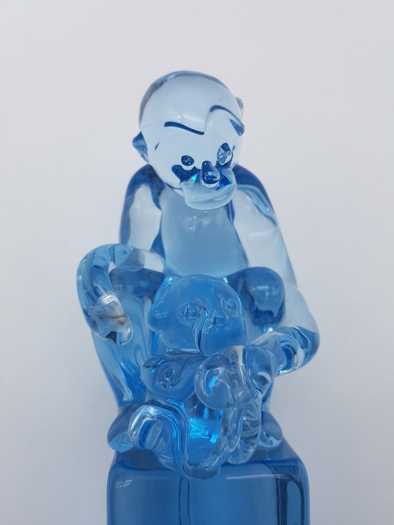 Vintage Murano Glass Monkey with Infant by Ermanno Nason at Cenedese ...