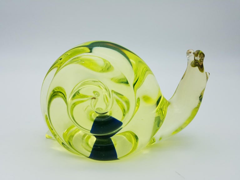Vintage Murano Glass Snail with Blue Bubble, Gino Cenedese E Figlio, Da ...