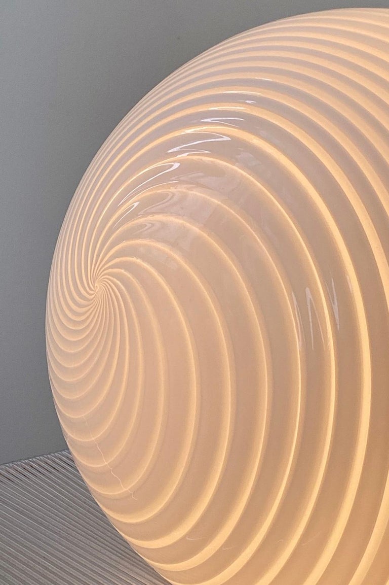 Vintage Murano Large 1970s White Swirl Globe Sphere Pendant Ceiling ...