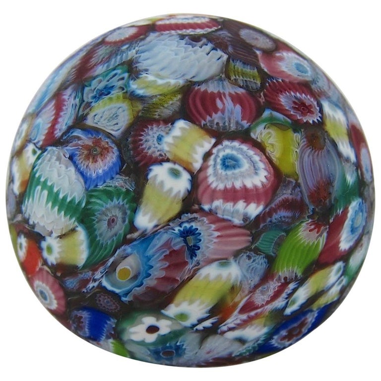 Vintage Murano Millefiori Art Glass Paperweight at 1stDibs