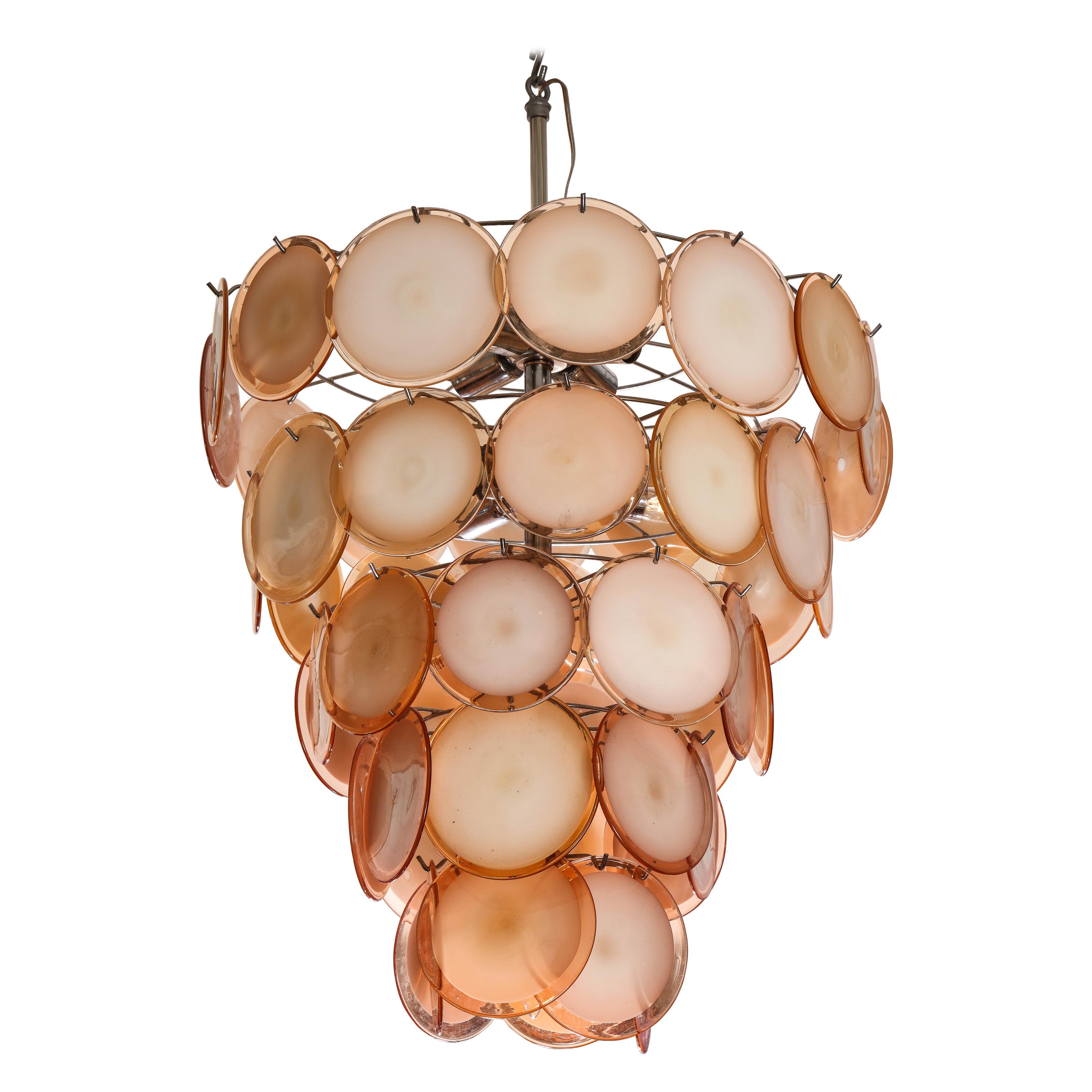 Mirrored Disc Chandelier For Sale at 1stDibs