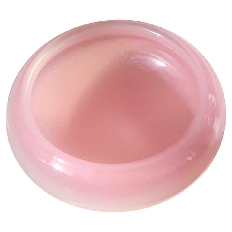 Vintage Murano Pink Alabaster Glass Bowl For Sale at 1stDibs