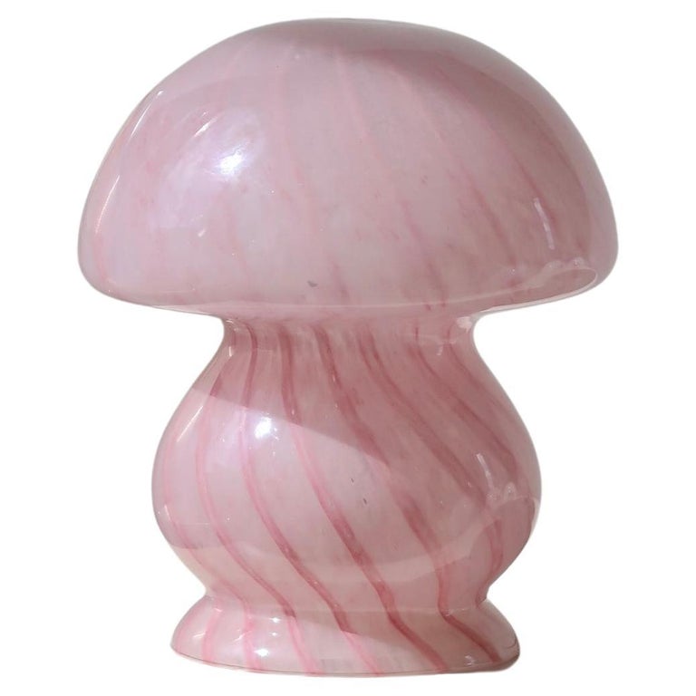 Murano-Tischlampe mit rosa Wirbeln und Pilz im Angebot bei 1stDibs