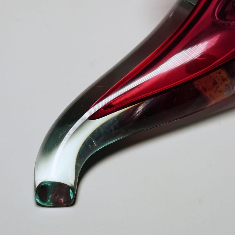 Vintage Murano Sommerso Art Glass Cornucopia by Archimede Seguso For ...